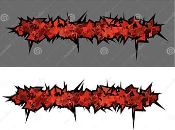 Graffiti Abstract Red Spiked Shape Pattern on White Stock Vector ...