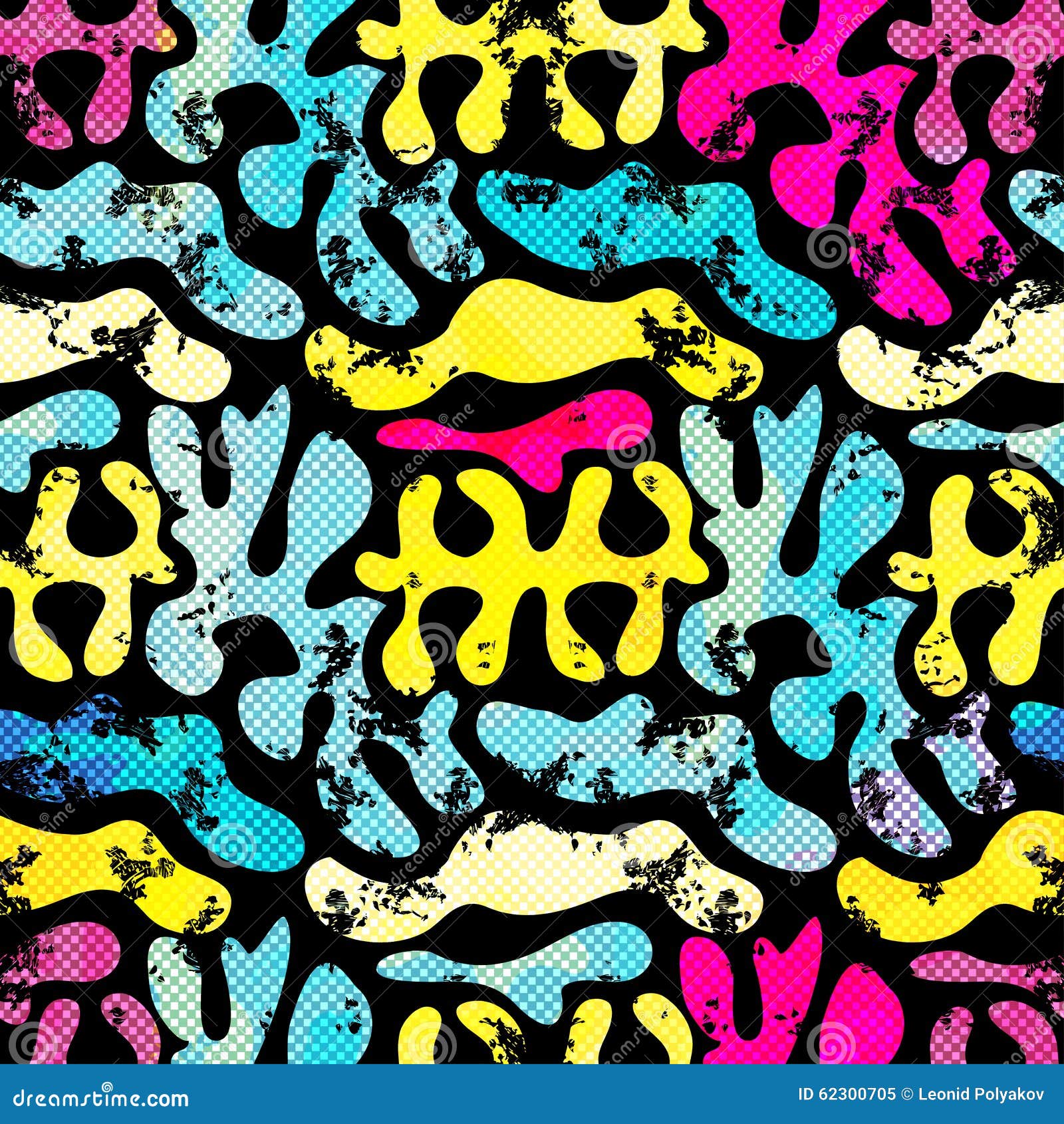Graffiti Abstract Seamless Pattern Grunge Effect Vector Illustration ...