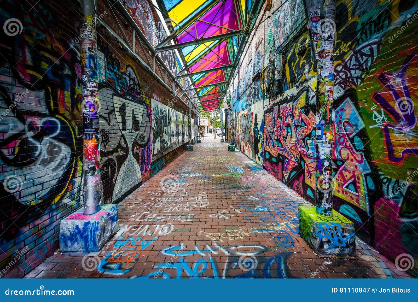 Graffiti Alley, at Central Square, in Cambridge, Massachusetts ...