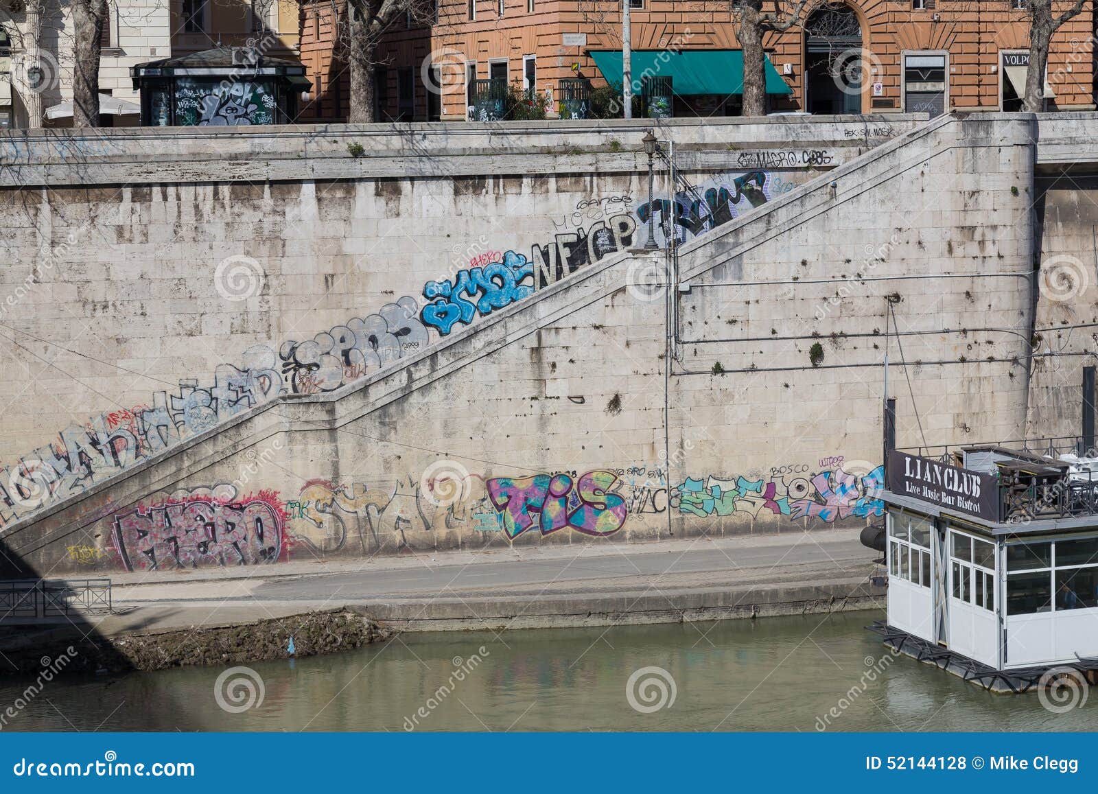 Graffiti Along A Peaceful Canal Editorial Photo | CartoonDealer.com ...