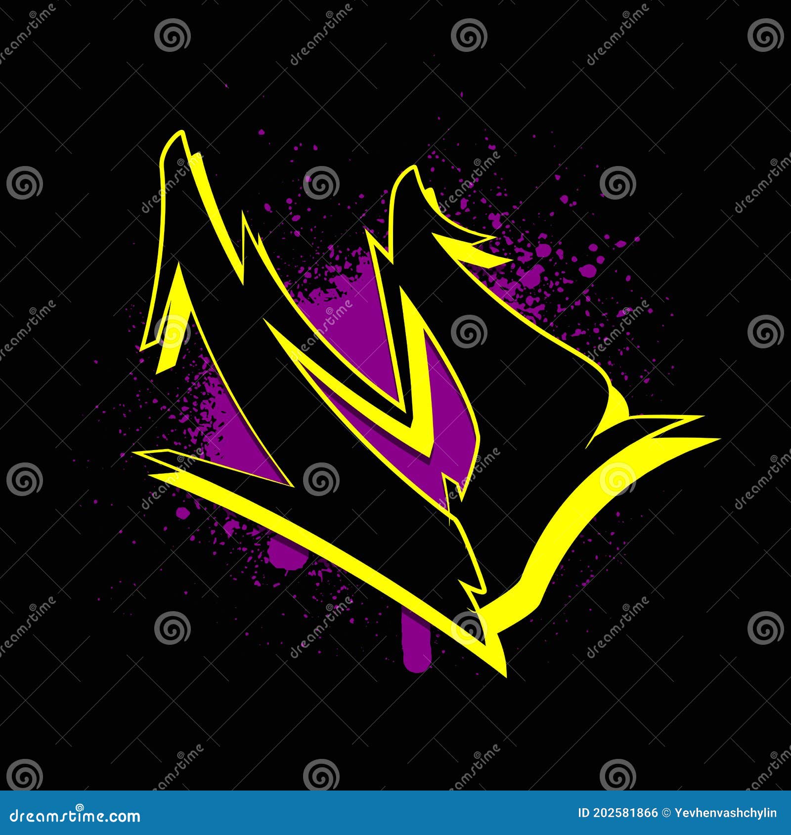 Graffiti Alphabet. Letter M Against a Background of Spray Paint Stock ...