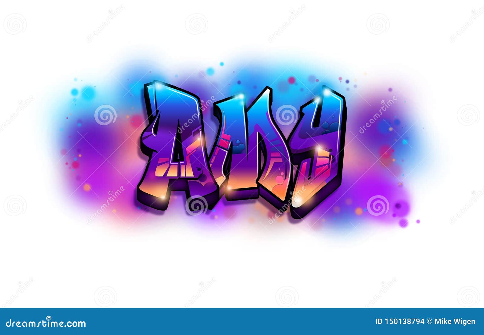 Graffiti Alphabet - Sleek stock abbildung. Illustration von getrennt ...