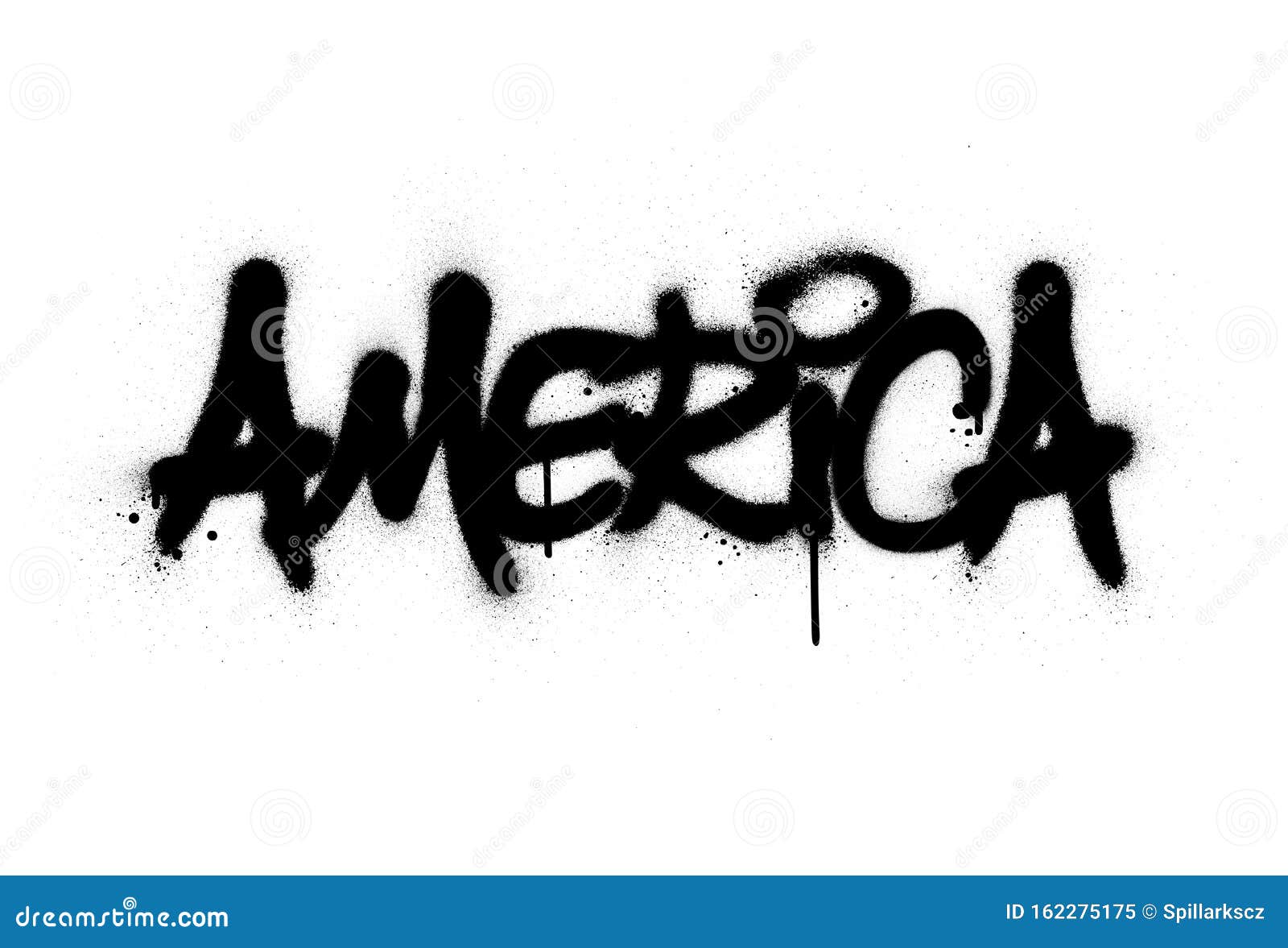 Graffiti America Word Sprayed in Black Over White Stock Vector ...