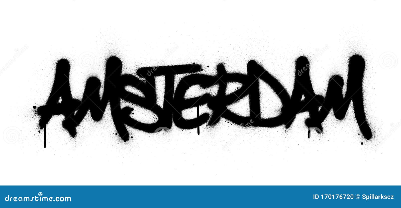 Graffiti Amsterdam Word Sprayed in Black Over White Stock Vector ...
