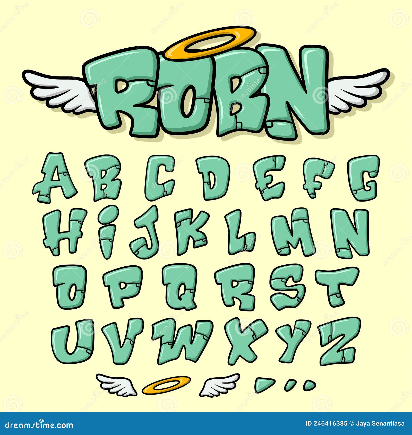 Alphabet Grime Melt Typography Set Concept Cartoon Vector ...