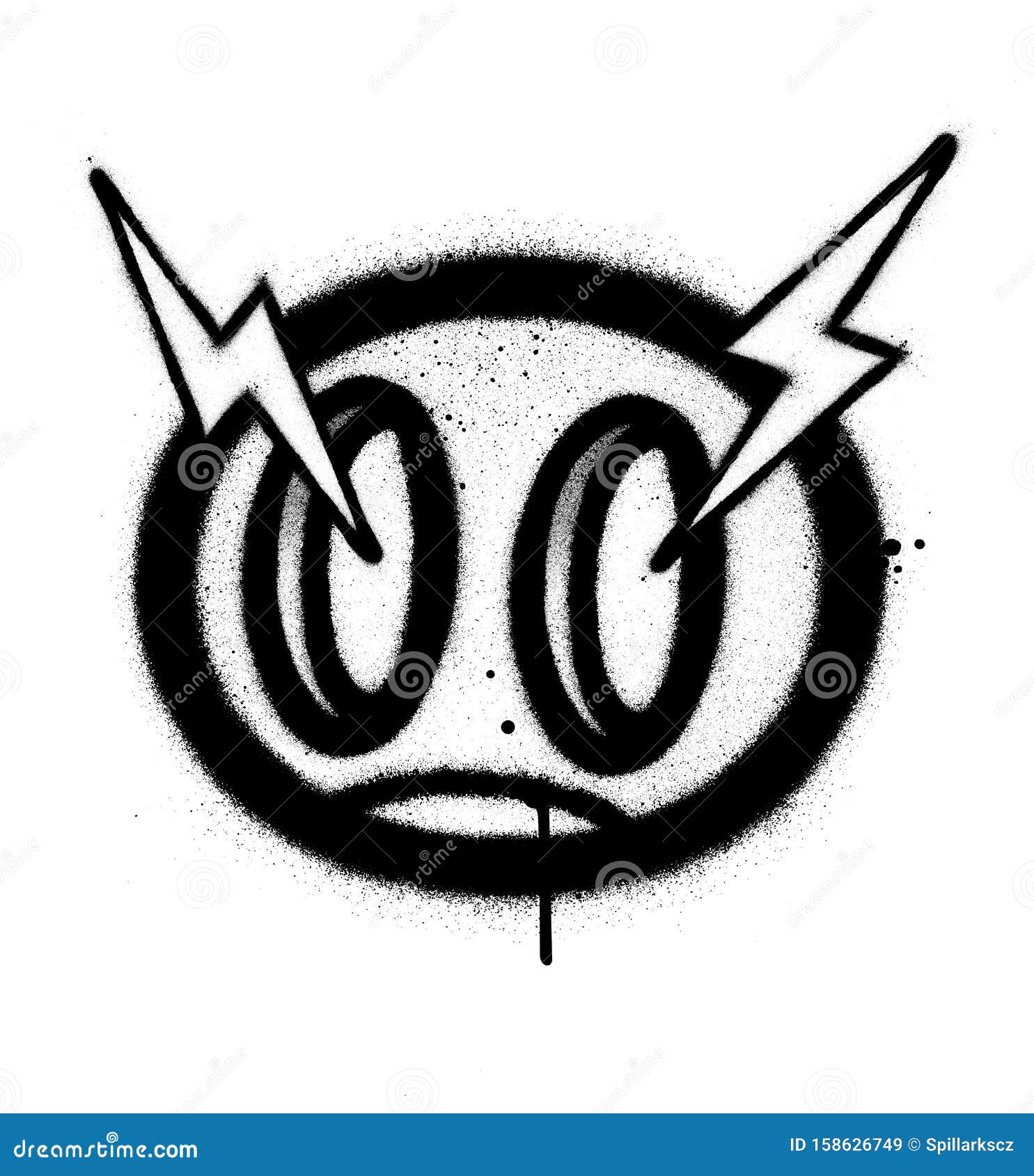 Graffiti Angry Icon Sprayed in Black Over White Stock Vector ...