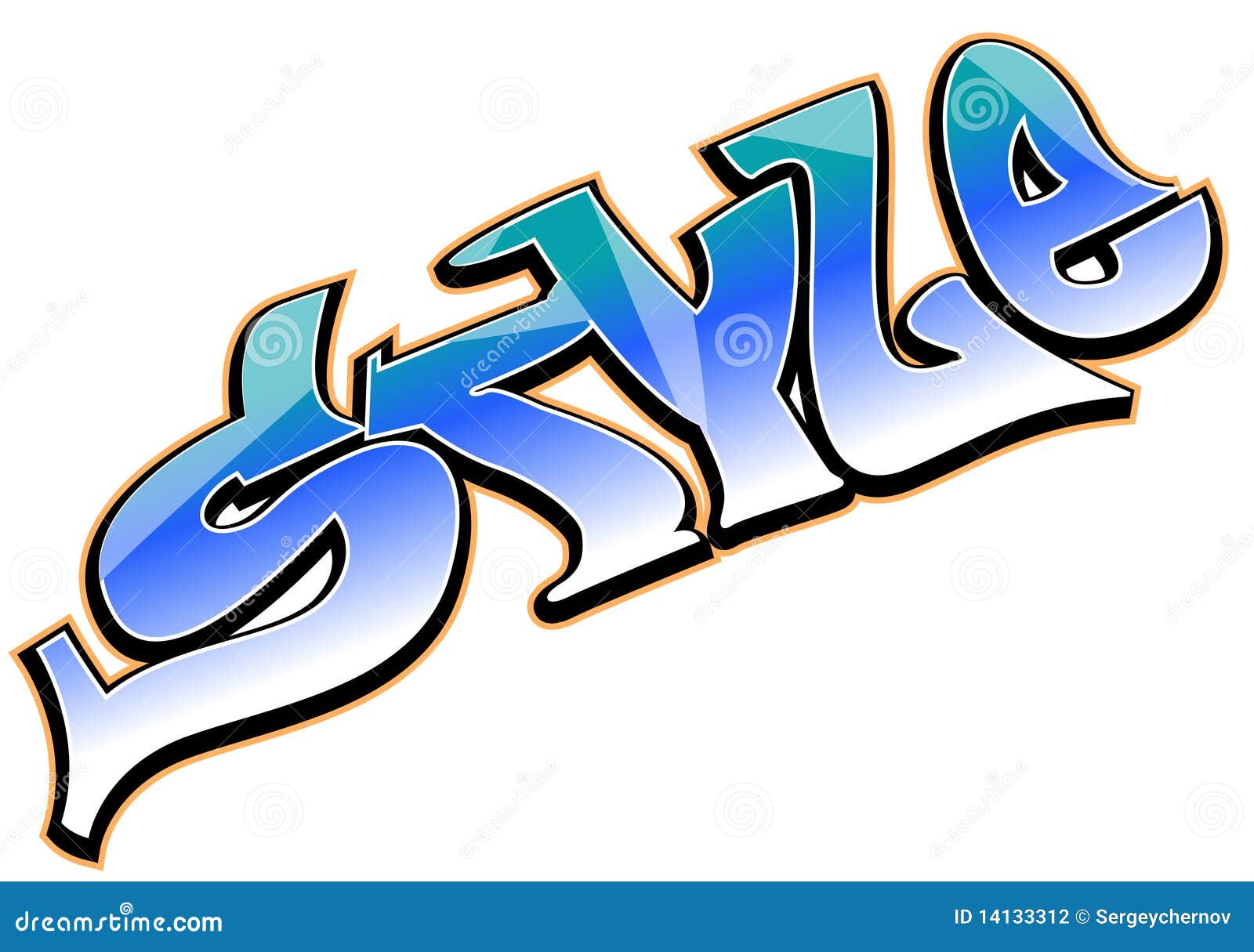 Graffiti art design, style stock vector. Illustration of line - 14133312
