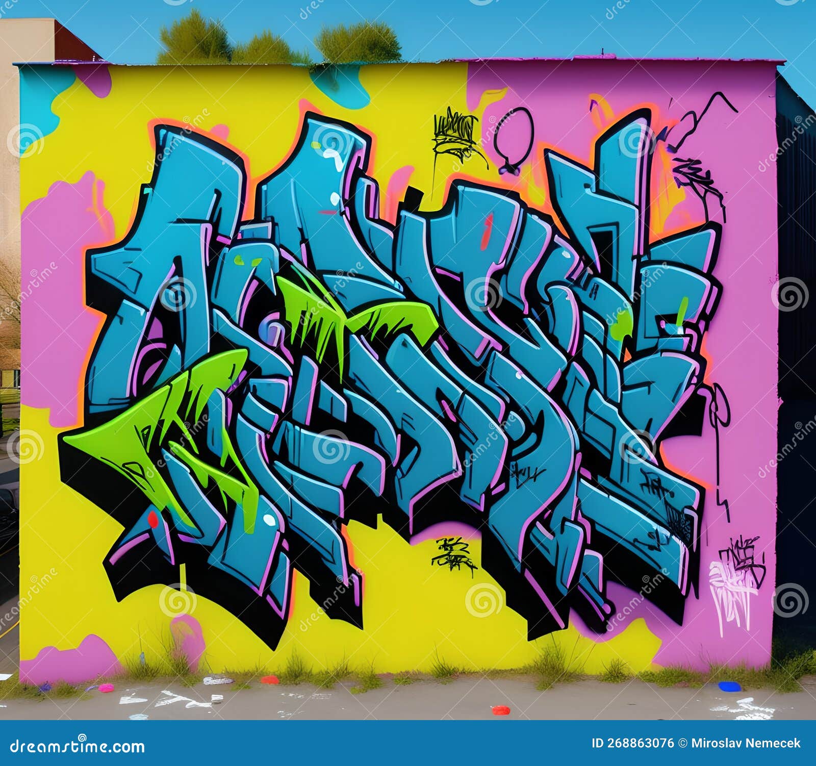 Graffiti Art, Generative AI Illustration Stock Illustration ...