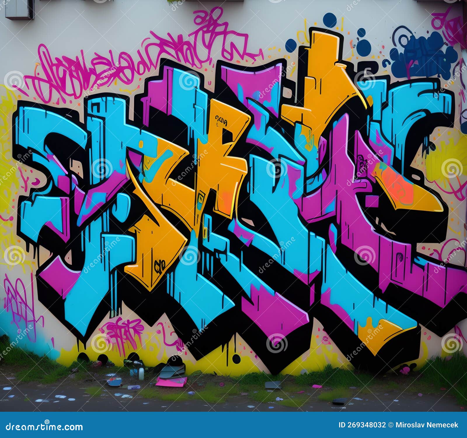 Graffiti Art, Generative AI Illustration Stock Illustration ...