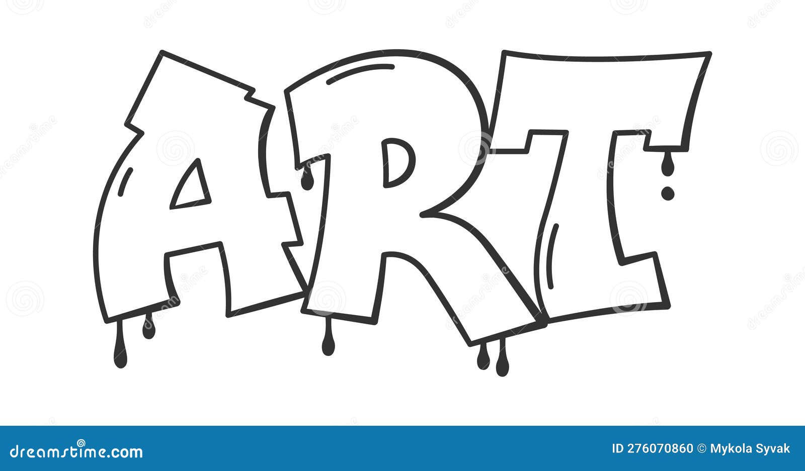 Graffiti Art Lettering stock vector. Illustration of vector - 276070860