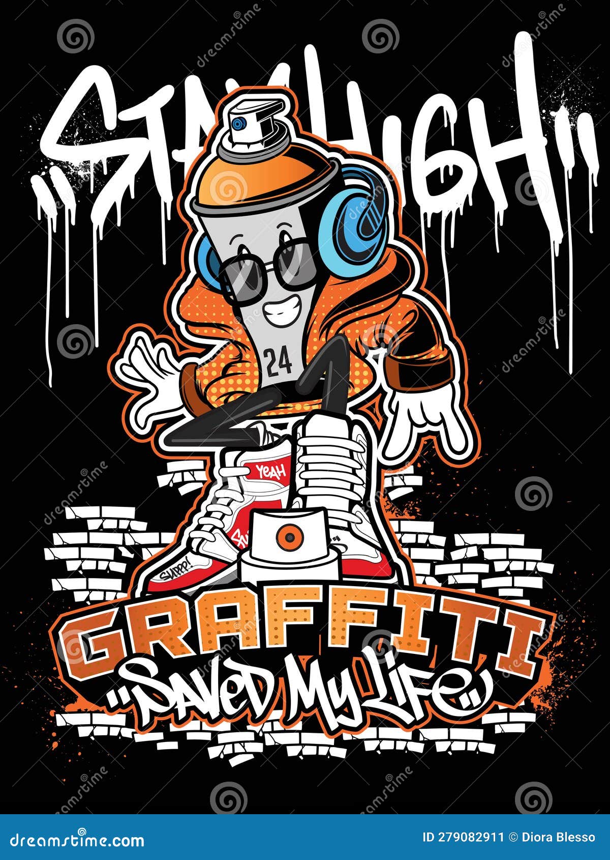 Graffiti Art Urban Vector Illustration. Graffiti Design Artwork. Stock ...