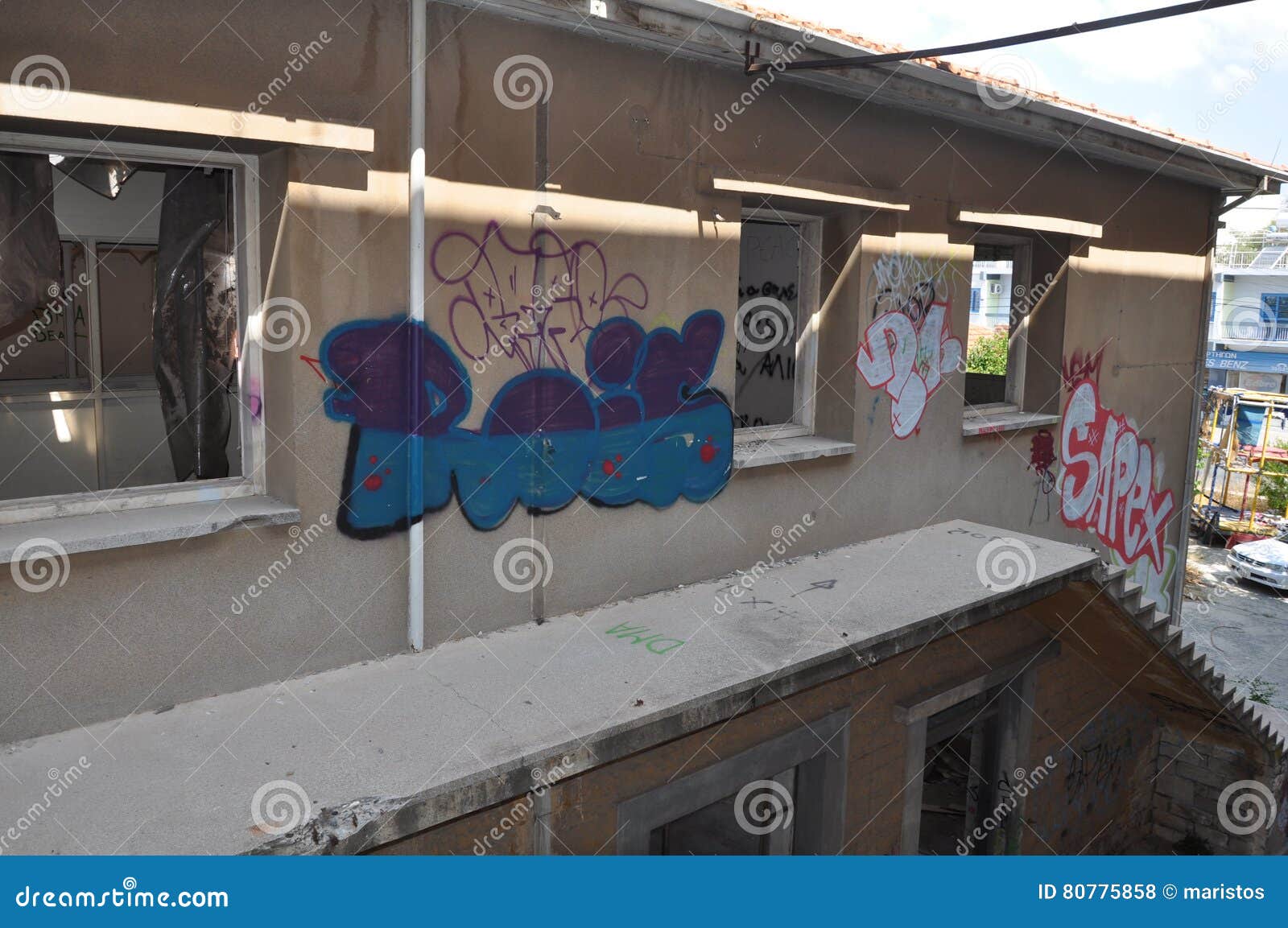 Graffiti Art Wall in Cyprus Stock Photo - Image of building, bright ...