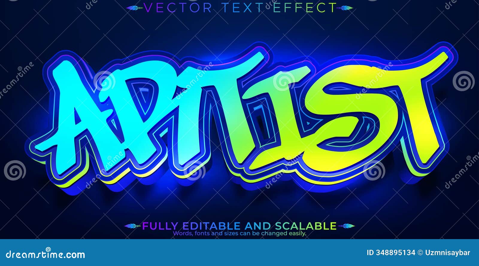 Graffiti Artist Text Effect, Editable Spray and Street Text Style Stock ...