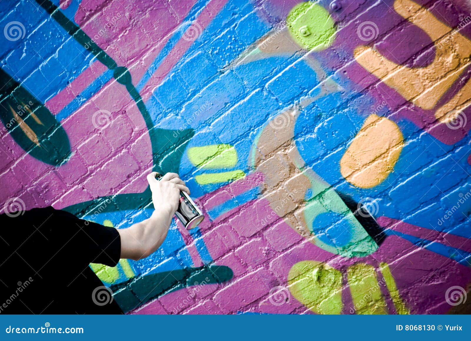 Graffiti Artist at Work stock photo. Image of airbrush - 8068130