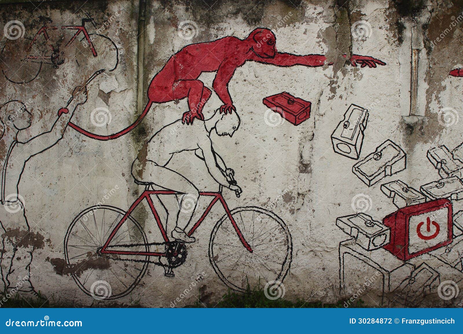 Graffiti auf Roms Wand redaktionelles stockfotografie. Bild von ...