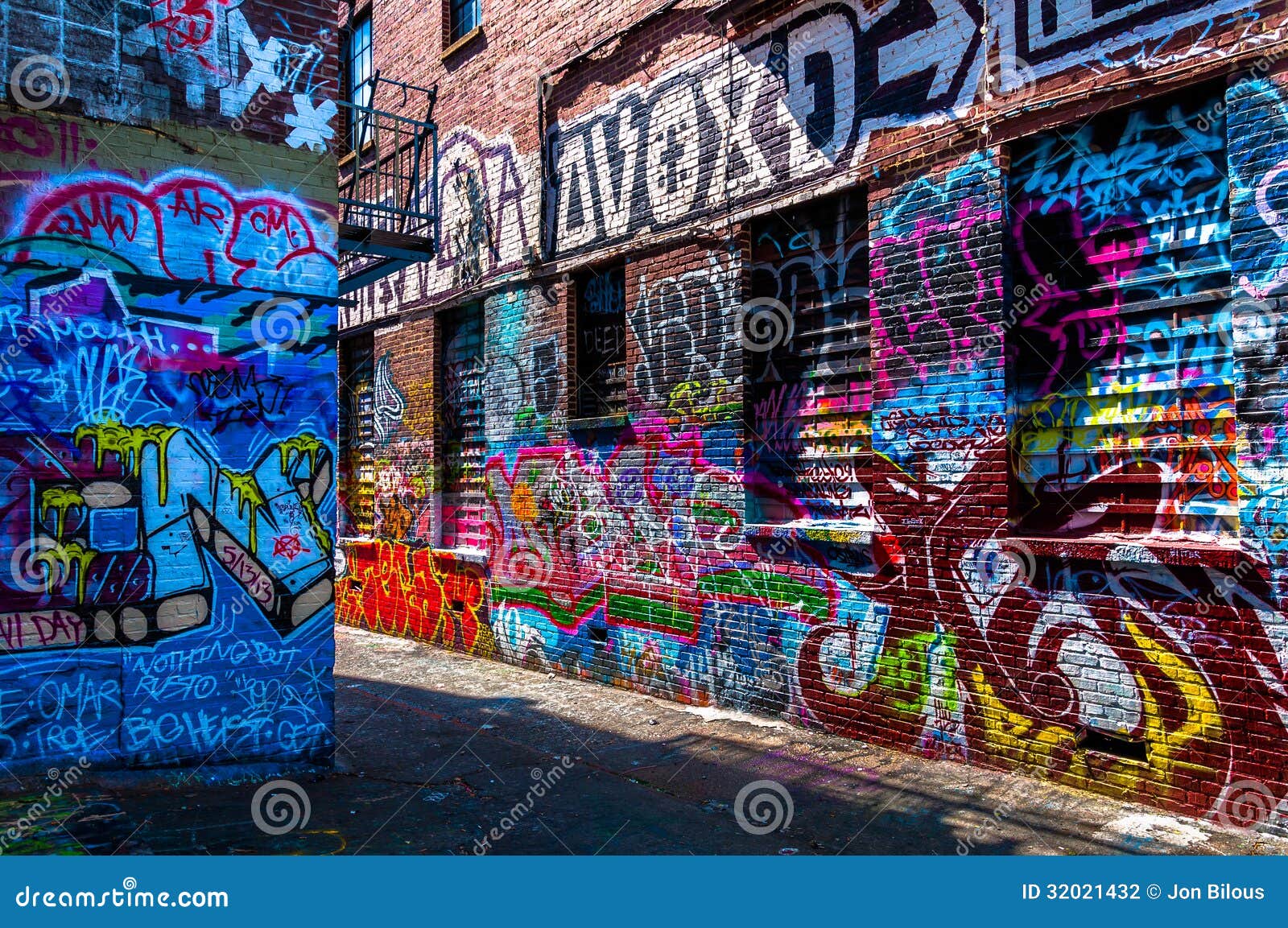 Graffiti Auf Wänden in Der Graffiti-Gasse, Baltimore Redaktionelles ...