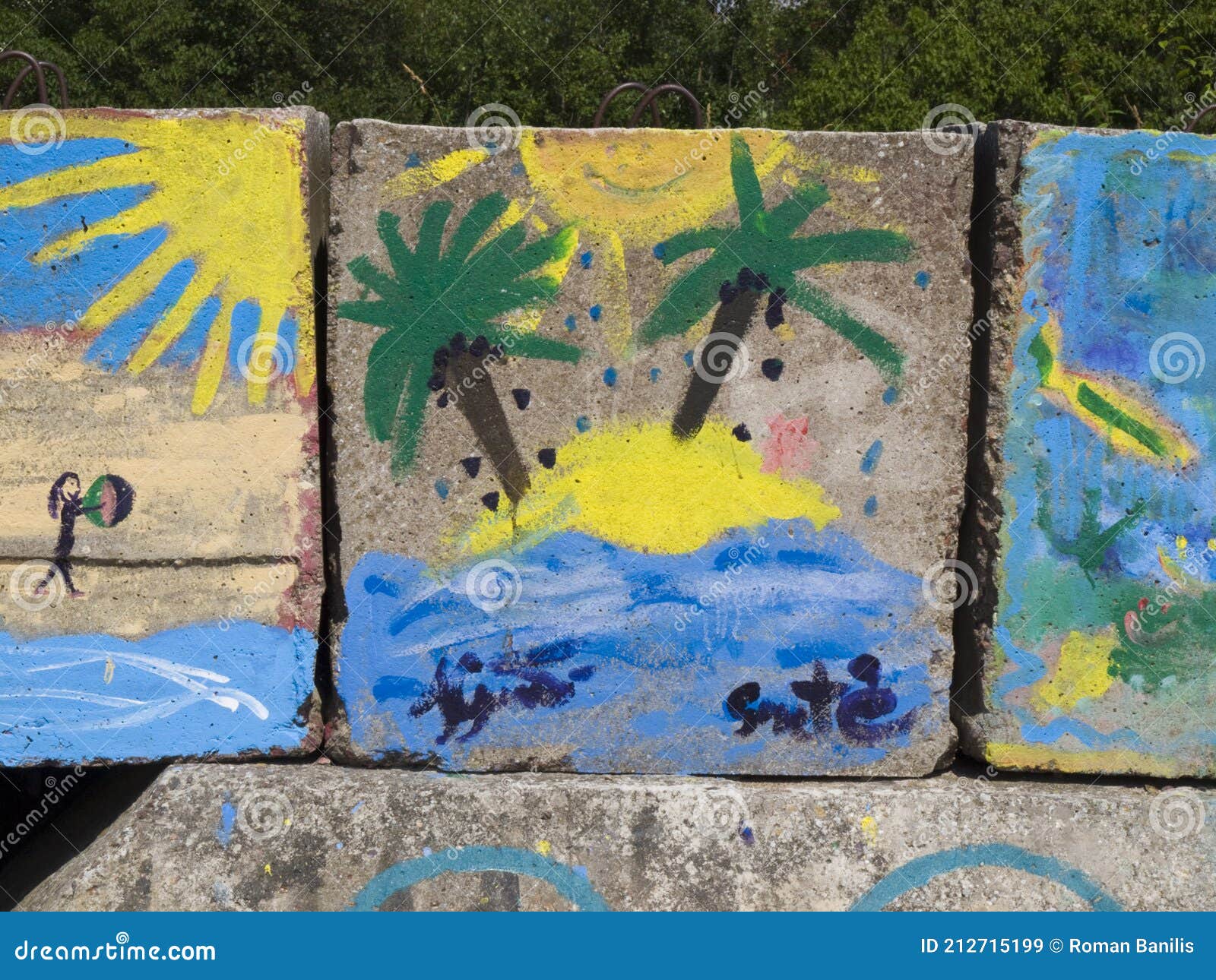 Graffiti on the Beach by the Baltic Sea. Editorial Stock Image - Image ...