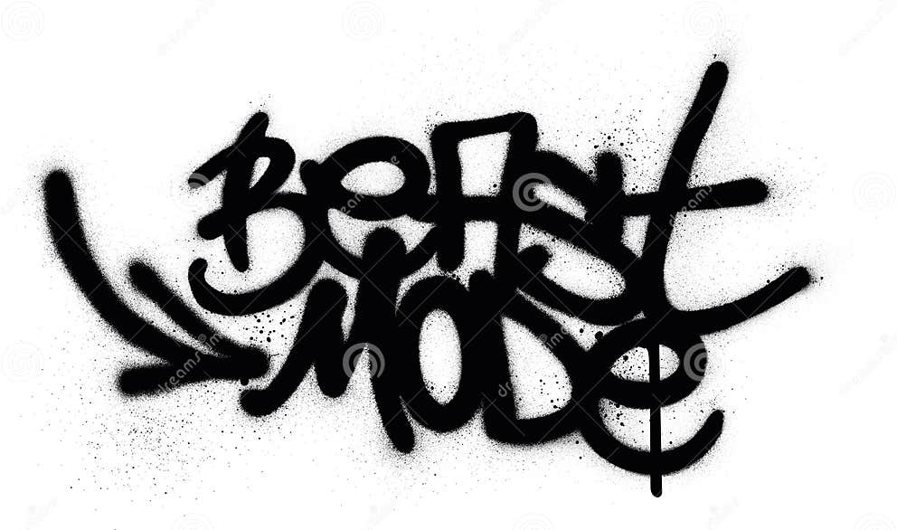 Graffiti Beast Mode Text Sprayed in Black Over White Stock Vector ...