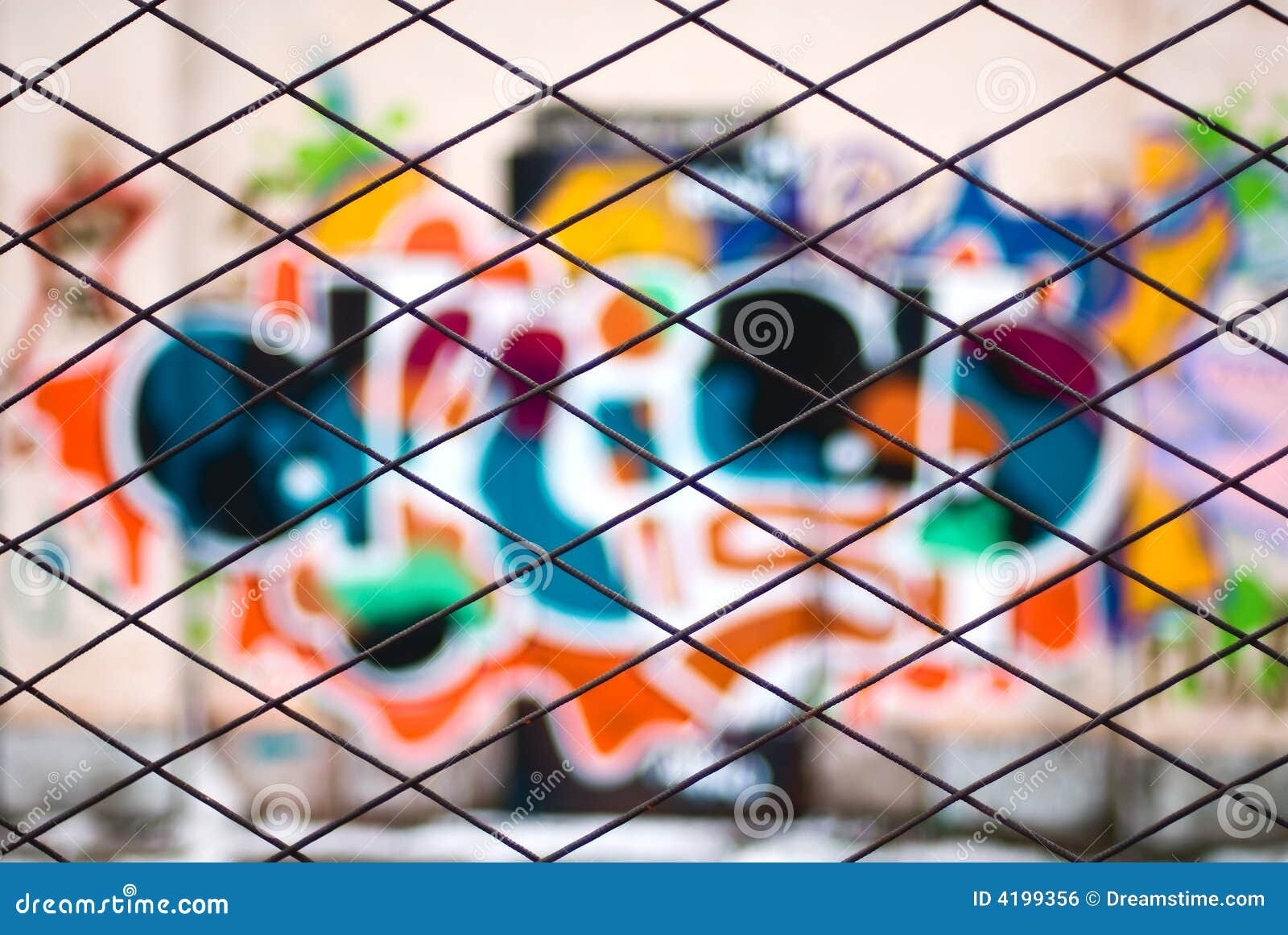 Graffiti Behind Metal Bars Fence Stock Photo - Image of background ...