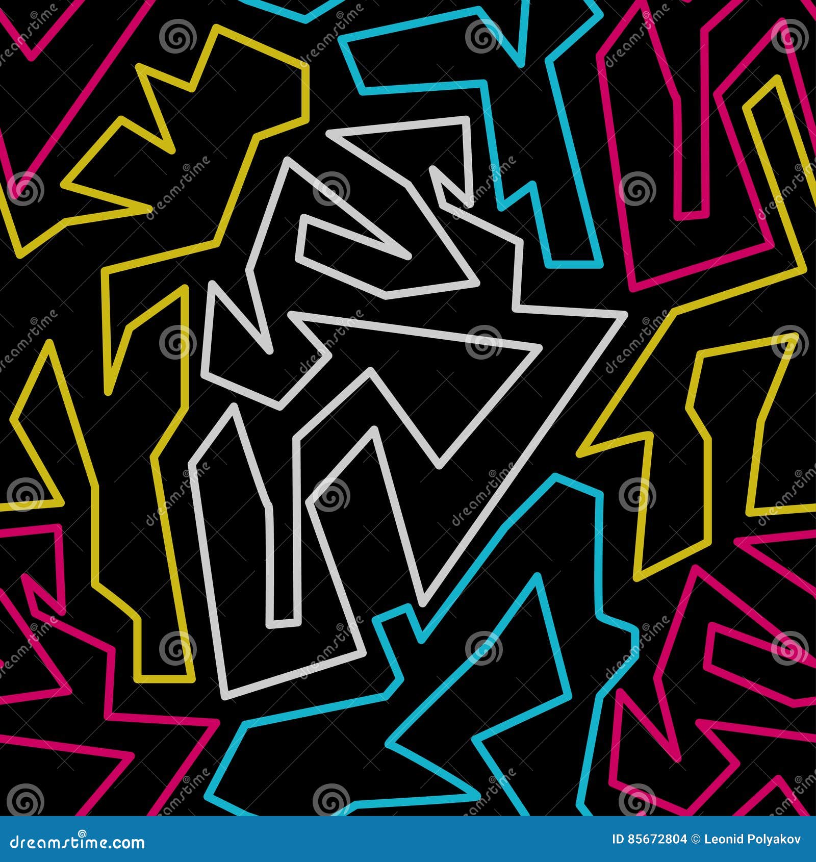 Graffiti on a Black Background Abstract Color Seamless Pattern Grunge ...
