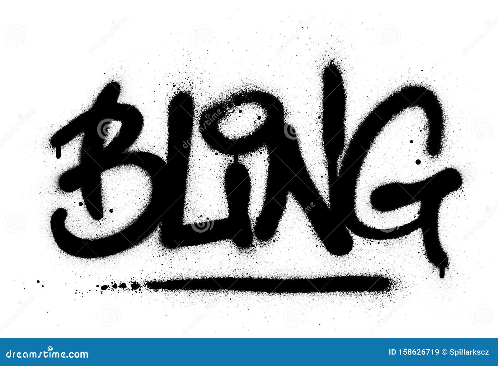 Graffiti Bling Word Sprayed in Black Over White Stock Vector ...