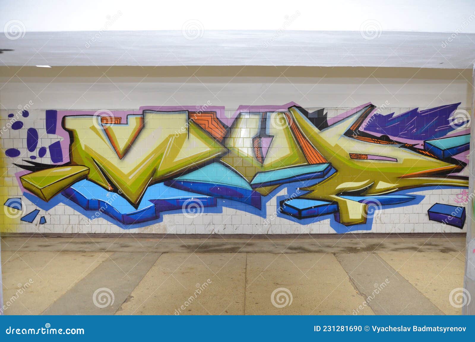 A graffiti with blocks editorial image. Image of fast - 231281690