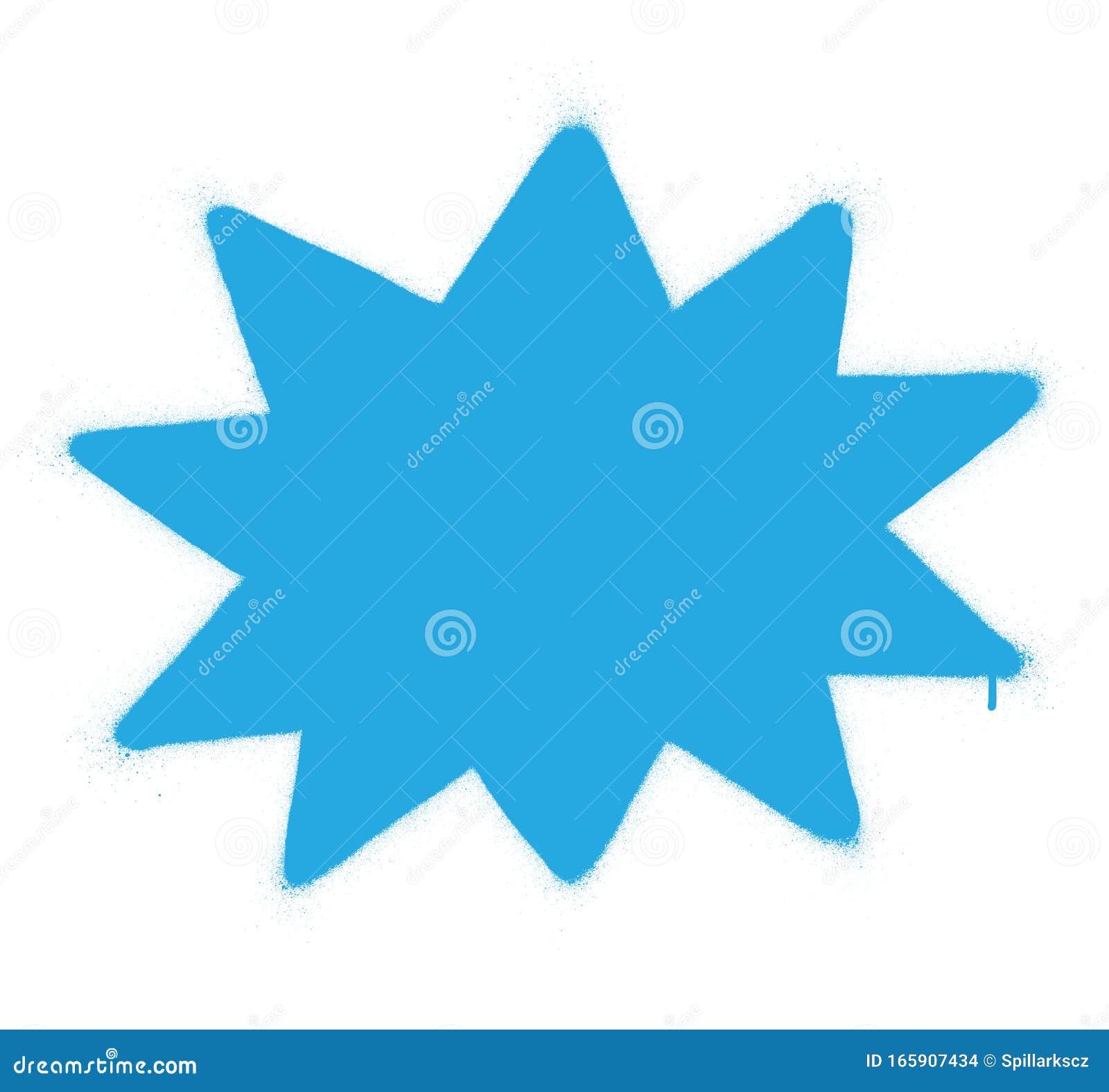 Graffiti Blue Star Sticker Sprayed in Blue Over White Stock Vector ...