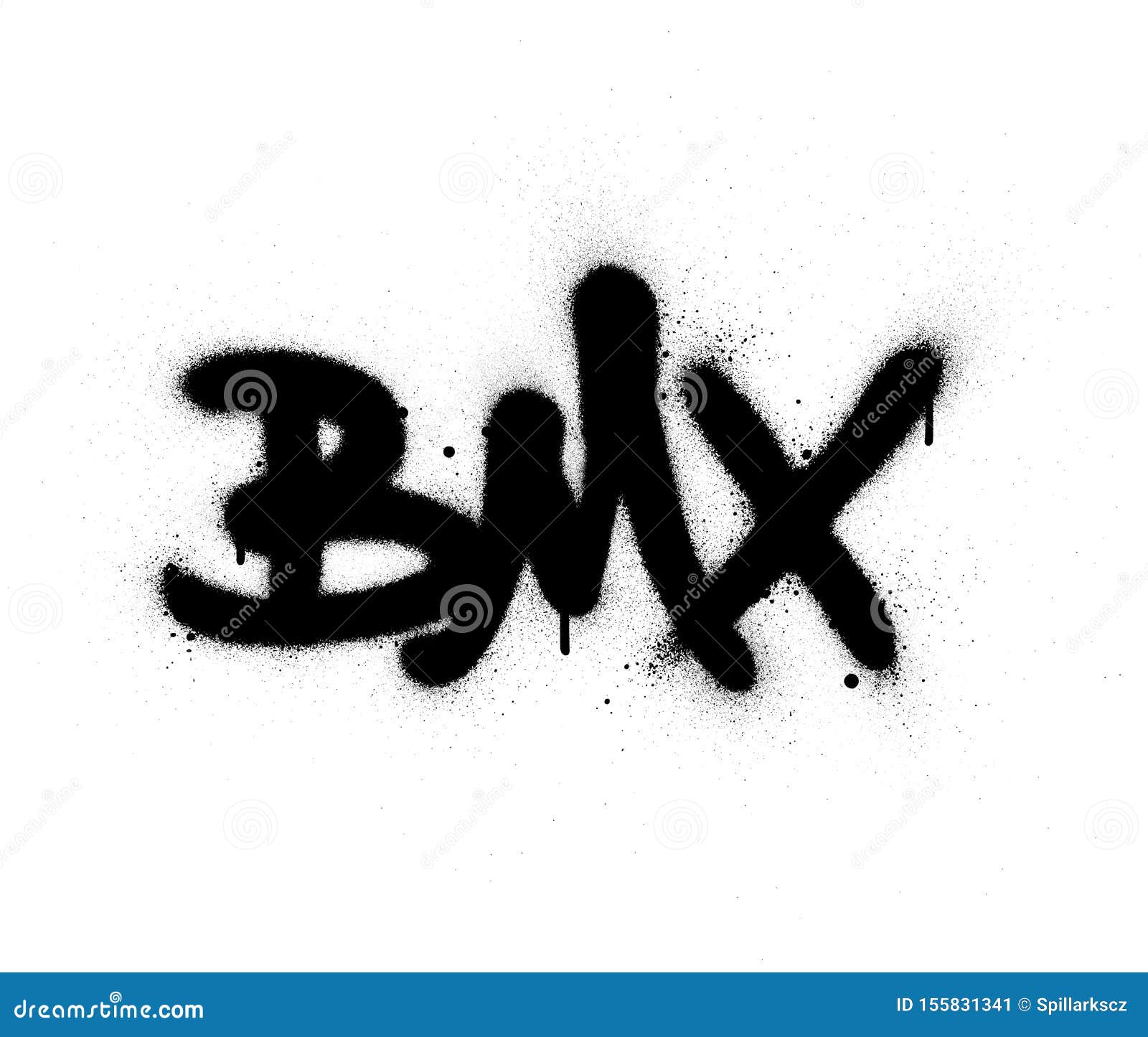 Graffiti Bmx Abbreviation Sprayed in Black Over White Stock Vector ...
