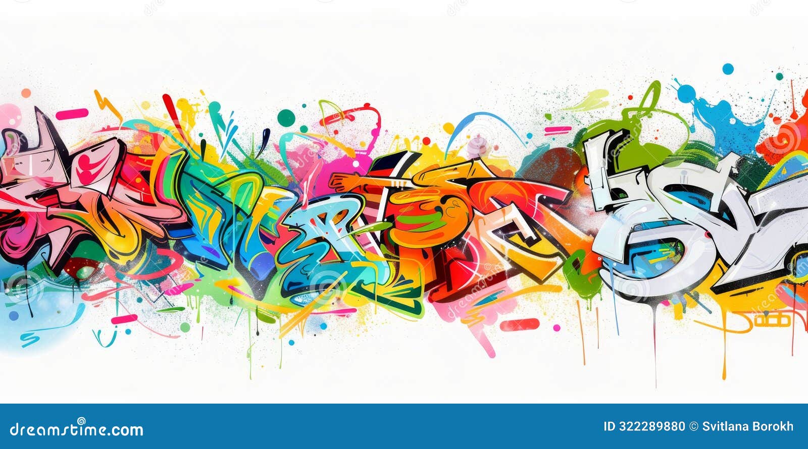 Graffiti Border Banner on White Background Stock Photo - Image of paper ...