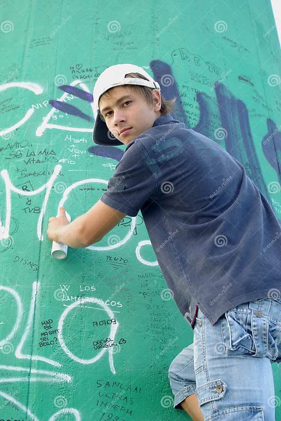 Graffiti boy stock photo. Image of expression, fashion - 10575428