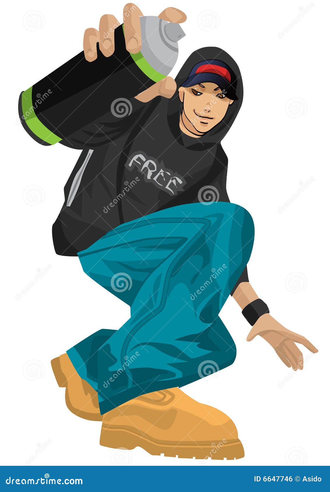 Graffiti boy stock vector. Illustration of modern, close - 6647746