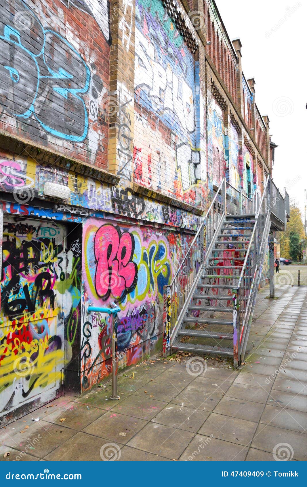 Graffiti Brick Wall Art Scale Alley in Germany Editorial Stock Image ...