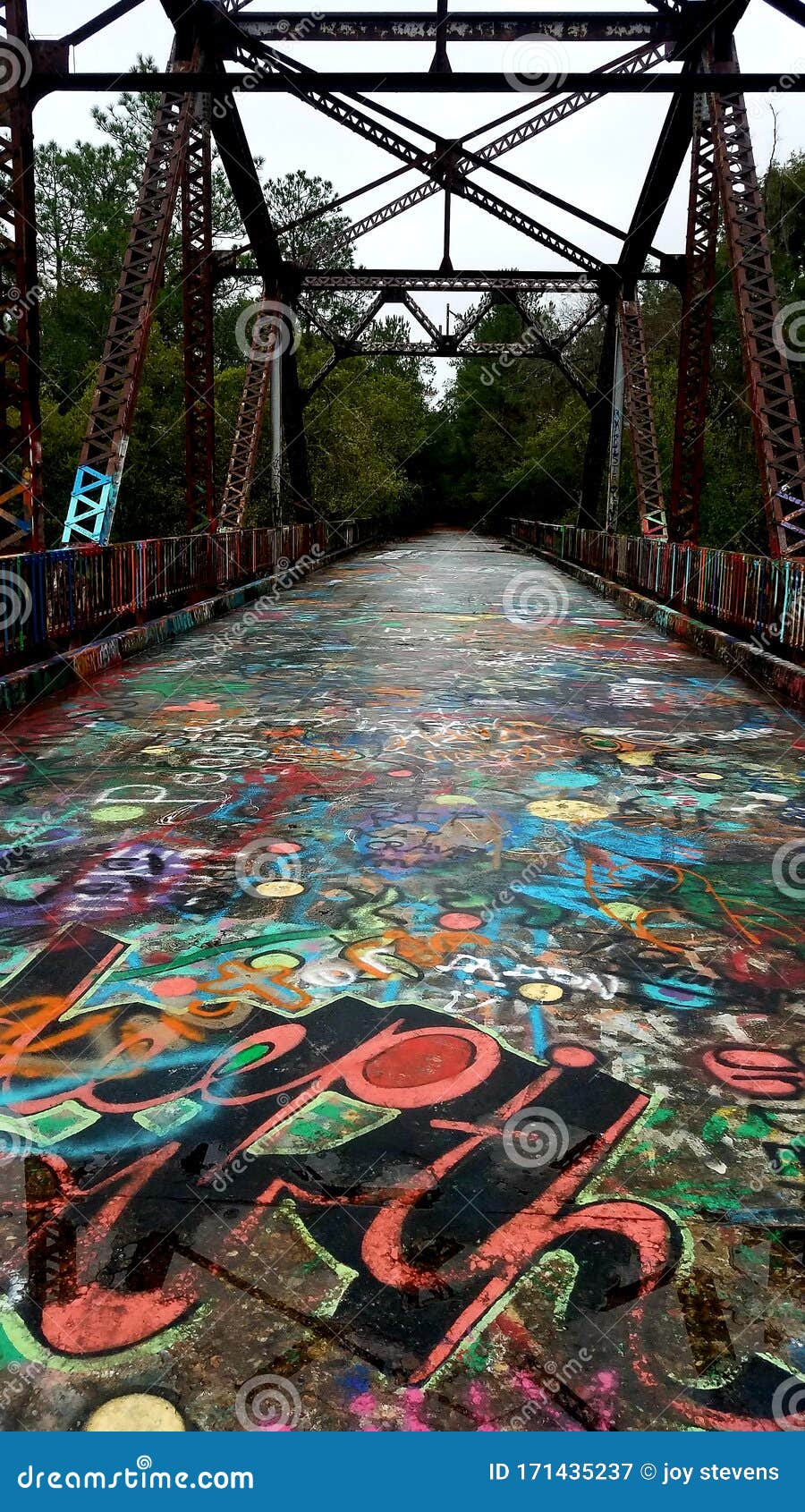 The Graffiti Bridge Where You Can Express You Stock Image - Image of ...