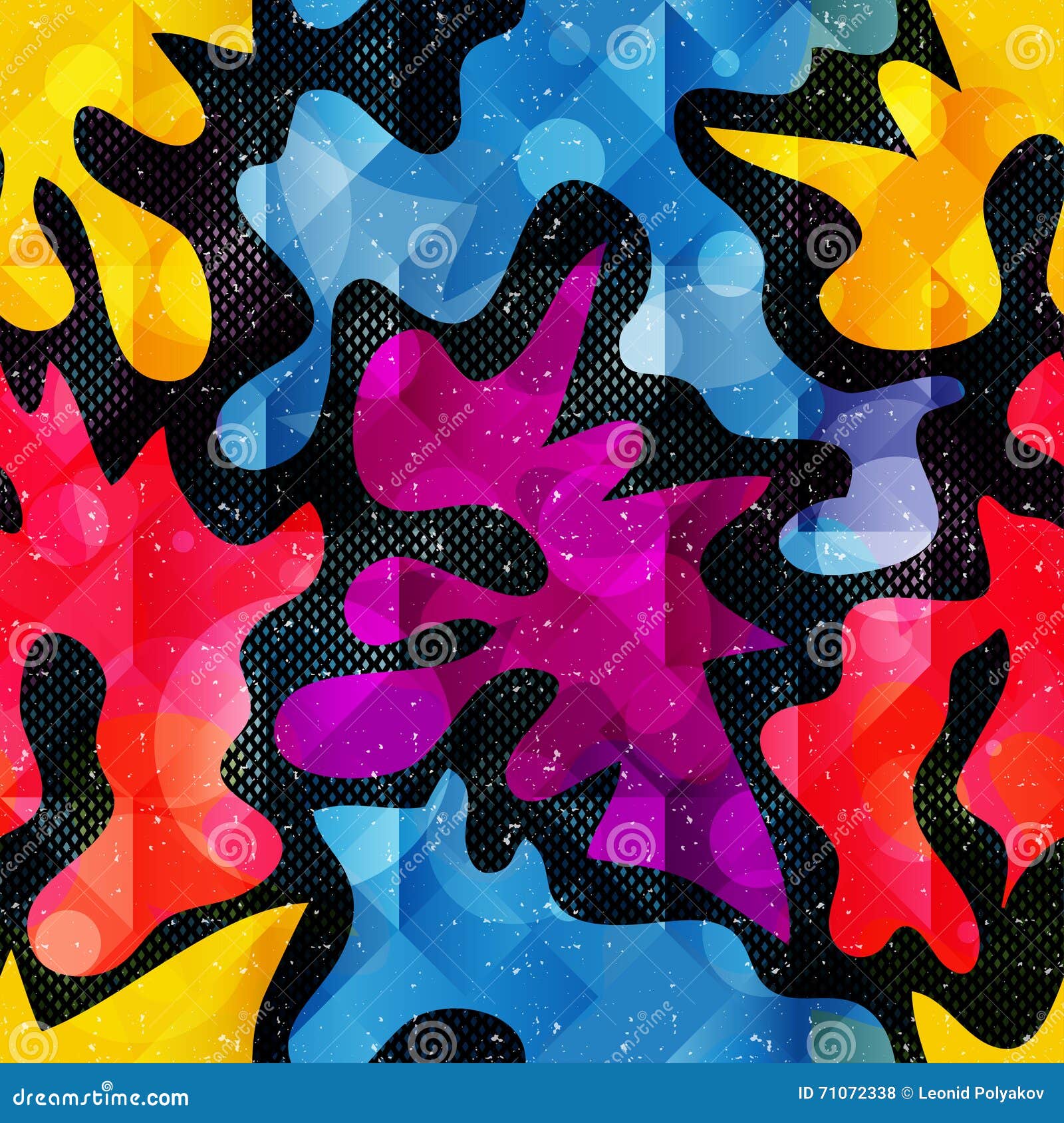 Graffiti Bright Psychedelic Seamless Pattern Vector Illustration Stock ...