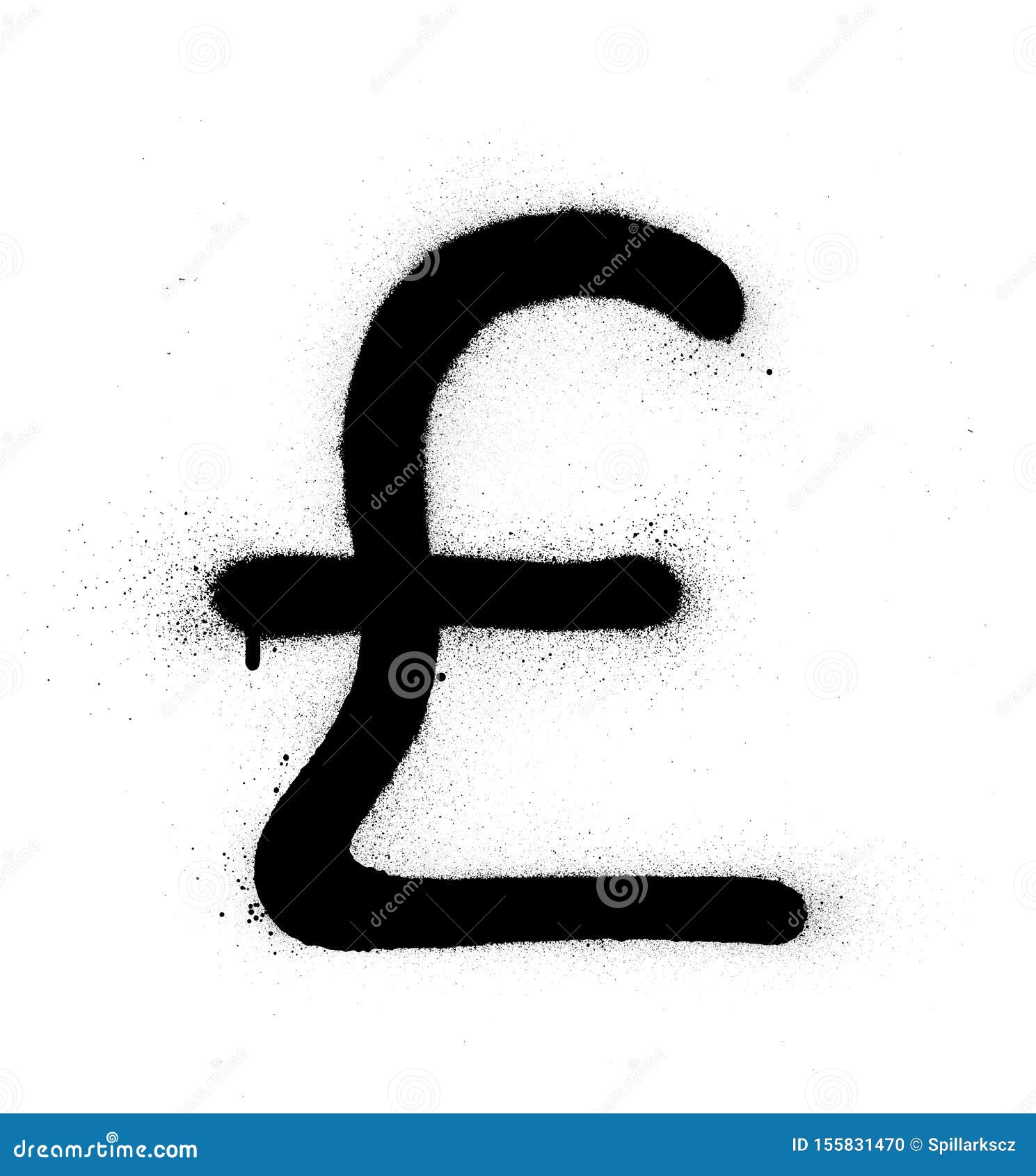 Graffiti British Pound Symbol Sprayed in Black Over White Stock Vector ...