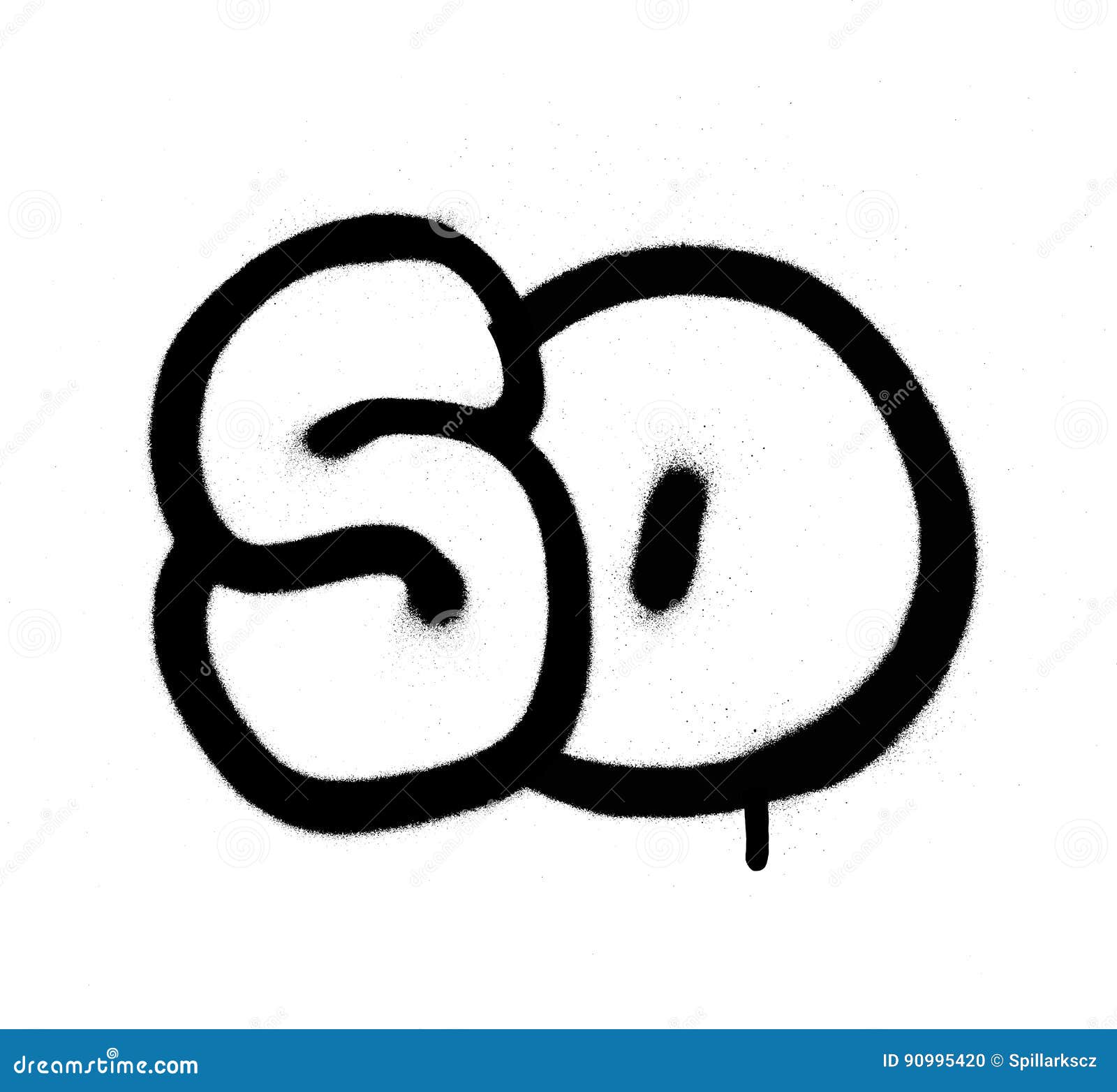 Graffiti Bubble Number 50 Fifty in Black Over White Stock Vector ...