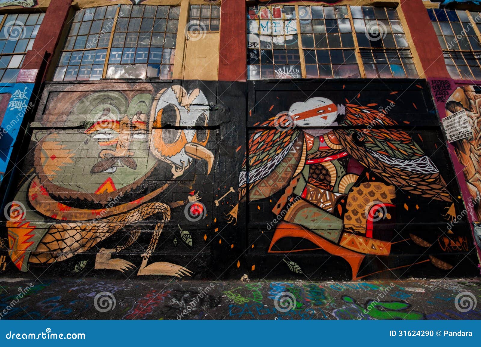 Graffiti Building Art in Brooklyn Editorial Image - Image of travel ...