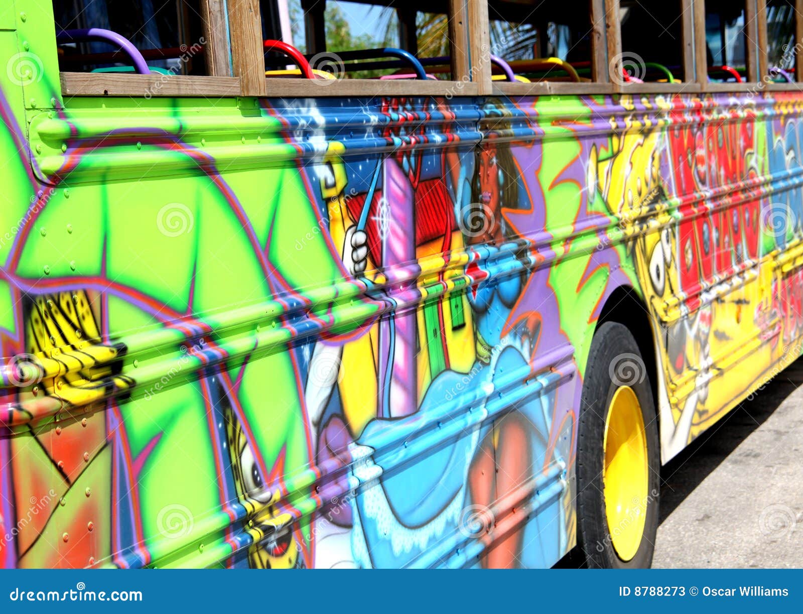 Graffiti Bus editorial stock photo. Image of caribbean - 8788273