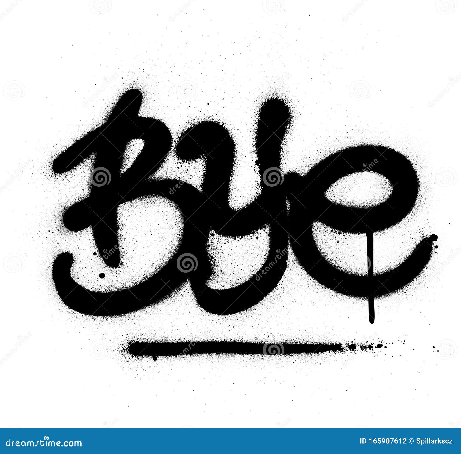 Graffiti Bye Word Sprayed in Black Over White Stock Vector ...