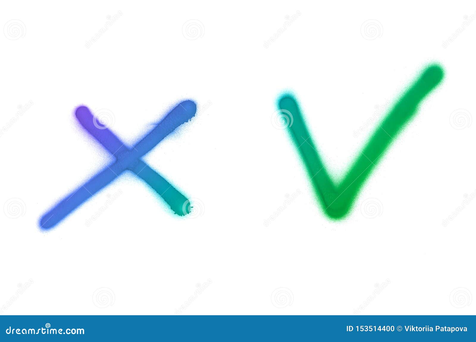 Graffiti Check Marks With Dripping Paint. Grunge Green Tick In Square ...