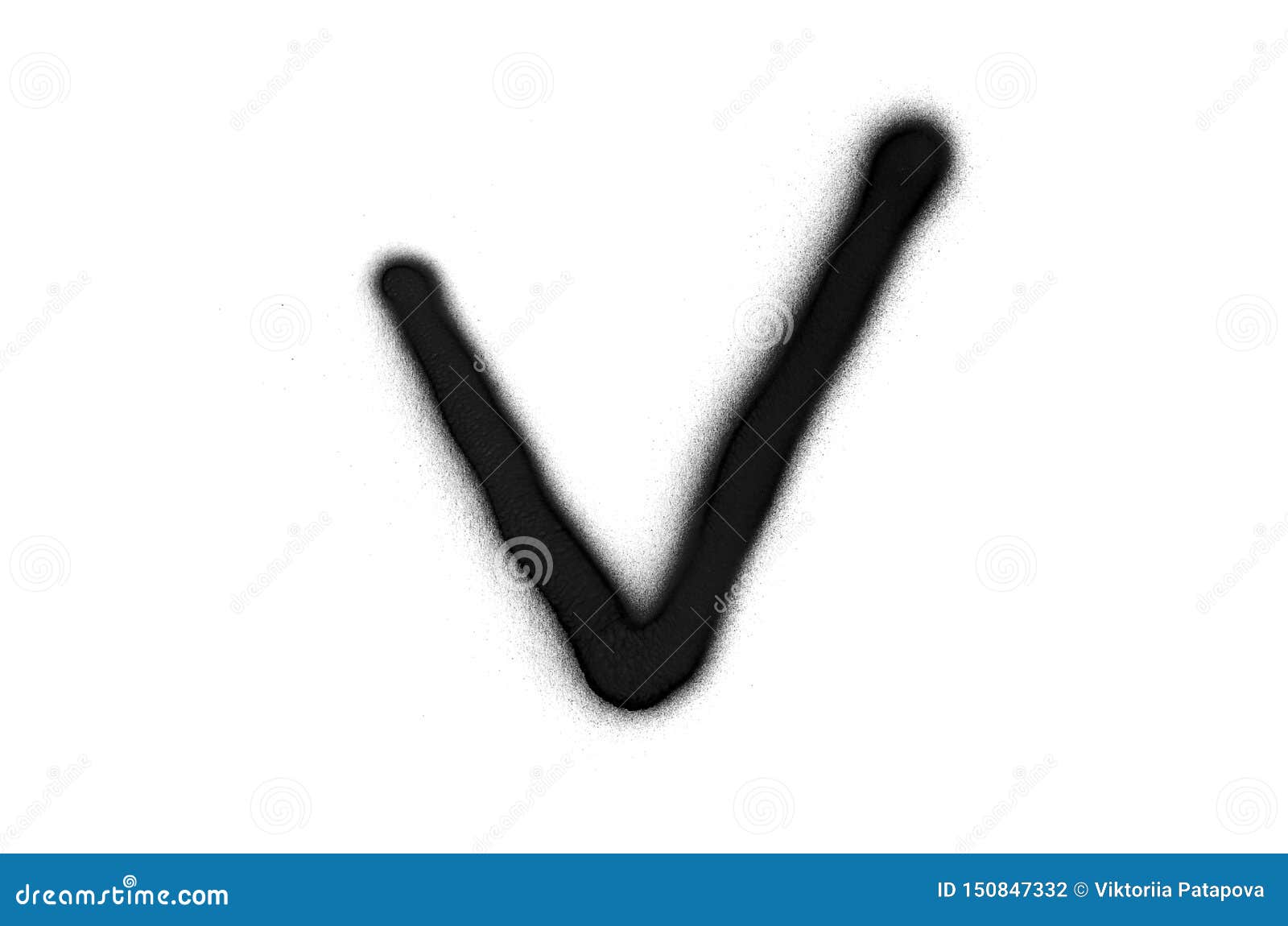 Graffiti Check Mark Sign Sprayed on White Isolated Background Stock ...