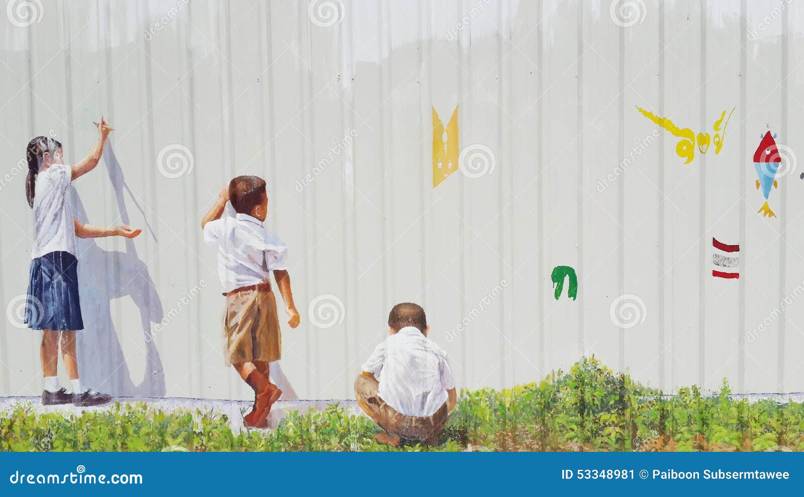 Graffiti children drawing stock image. Image of idea - 53348981
