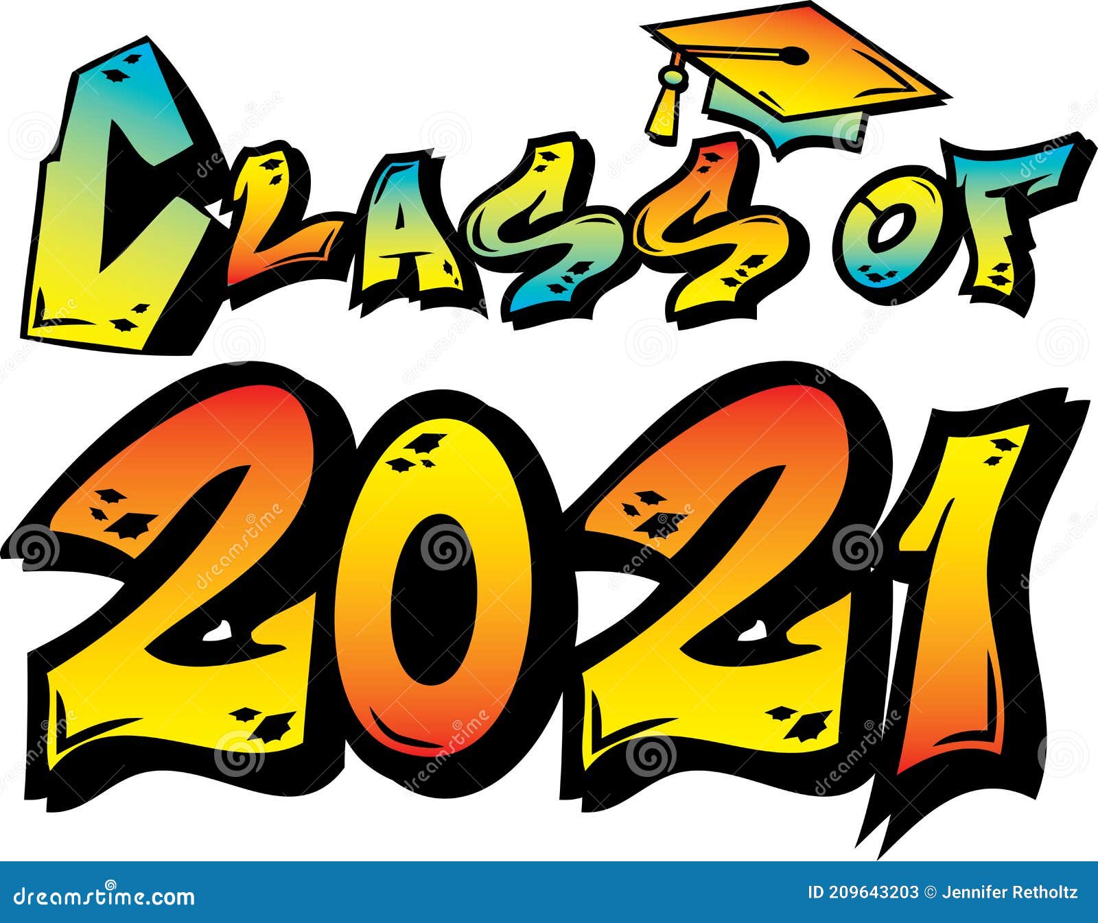 Graffiti Class of 2021 stock illustration. Illustration of global ...