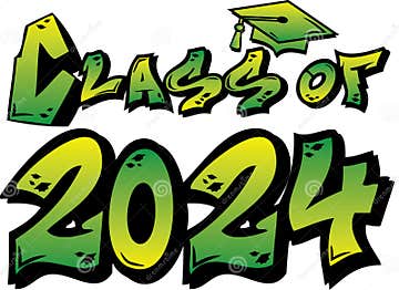 A2 Graffiti Class of 2024 Green Logo Stock Illustration - Illustration ...