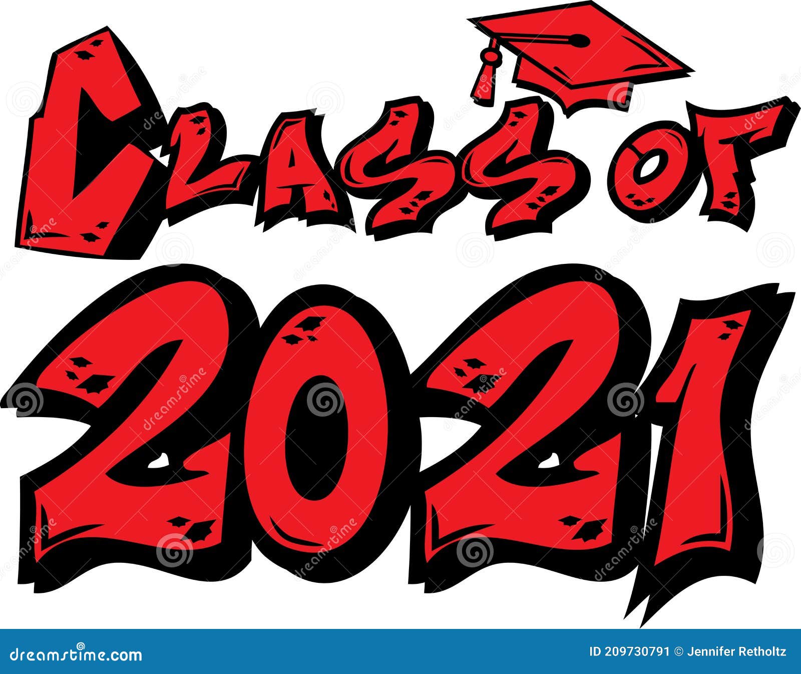 Red Class of 2021 Graffiti Tag Design Stock Illustration - Illustration ...