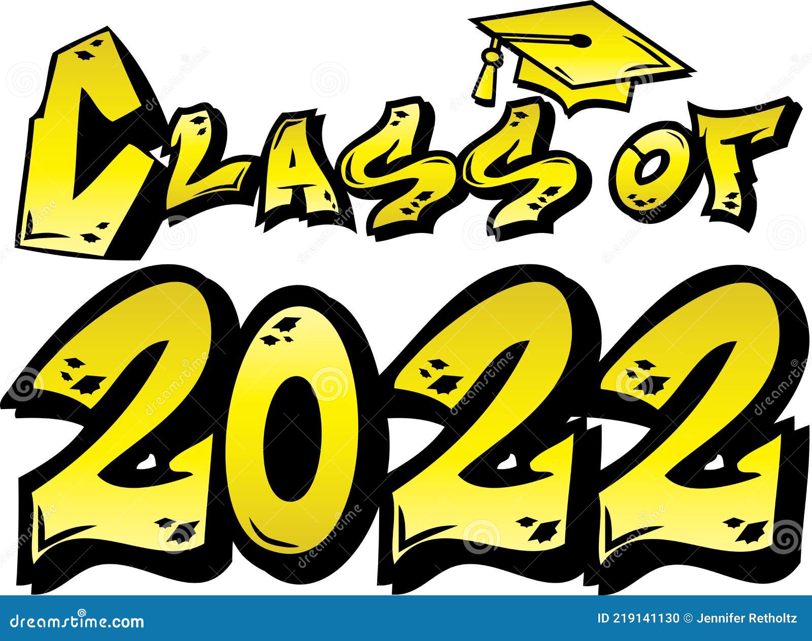 Graffiti Class of 2022 Yellow Stock Vector - Illustration of ...