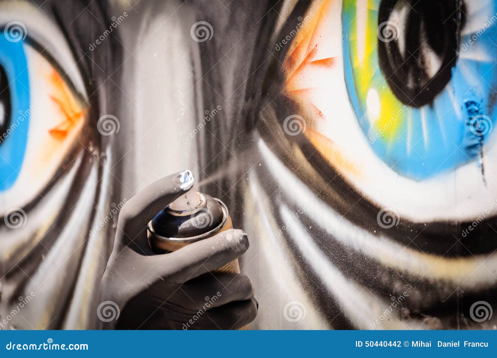 Spray Graffiti By "We Volunteer" Organization On Container Box To Show ...