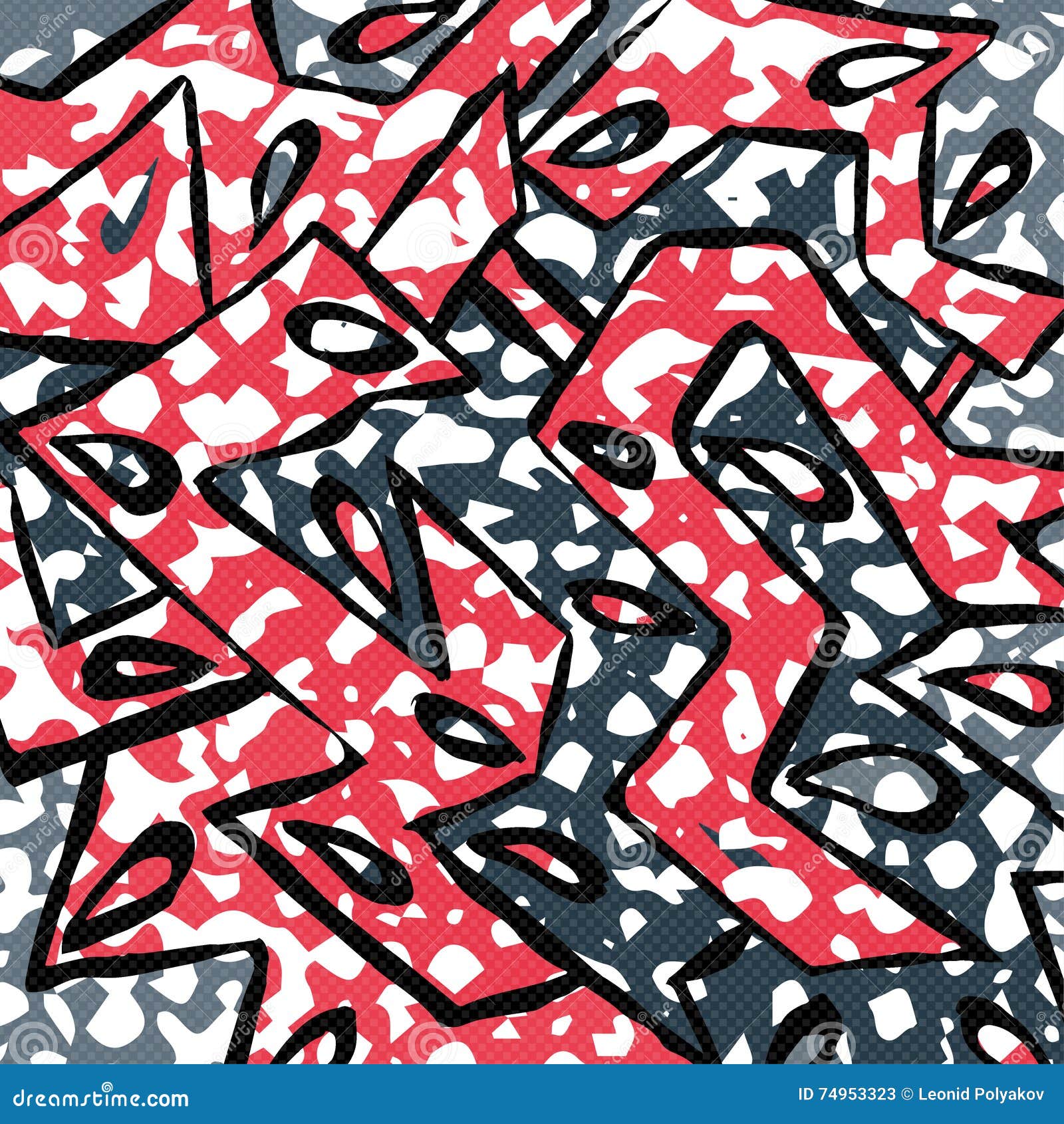 Graffiti Color Geometric Abstract Pattern Stock Vector - Illustration ...