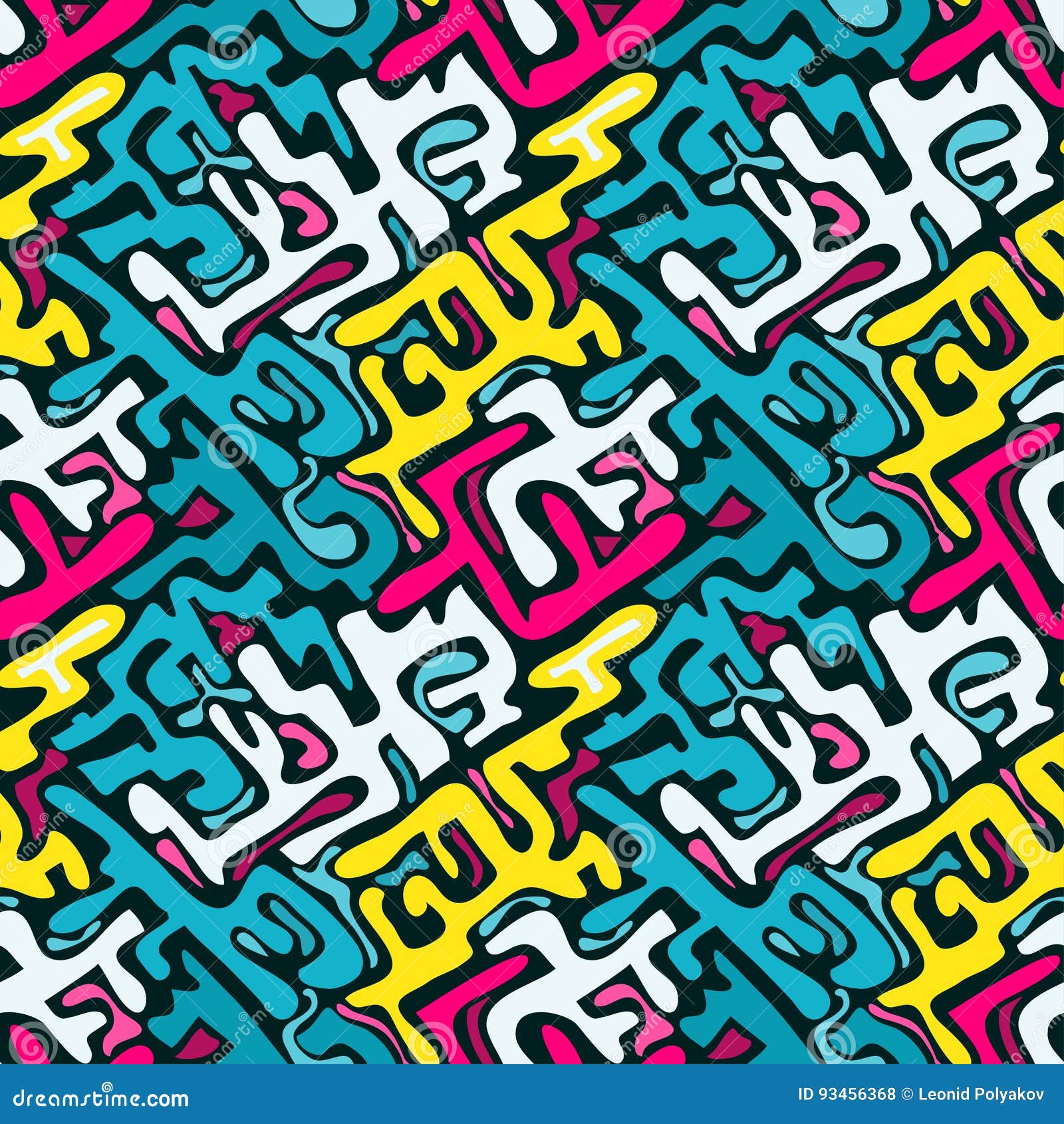Graffiti Color Seamless Pattern Stock Vector - Illustration of geometry ...