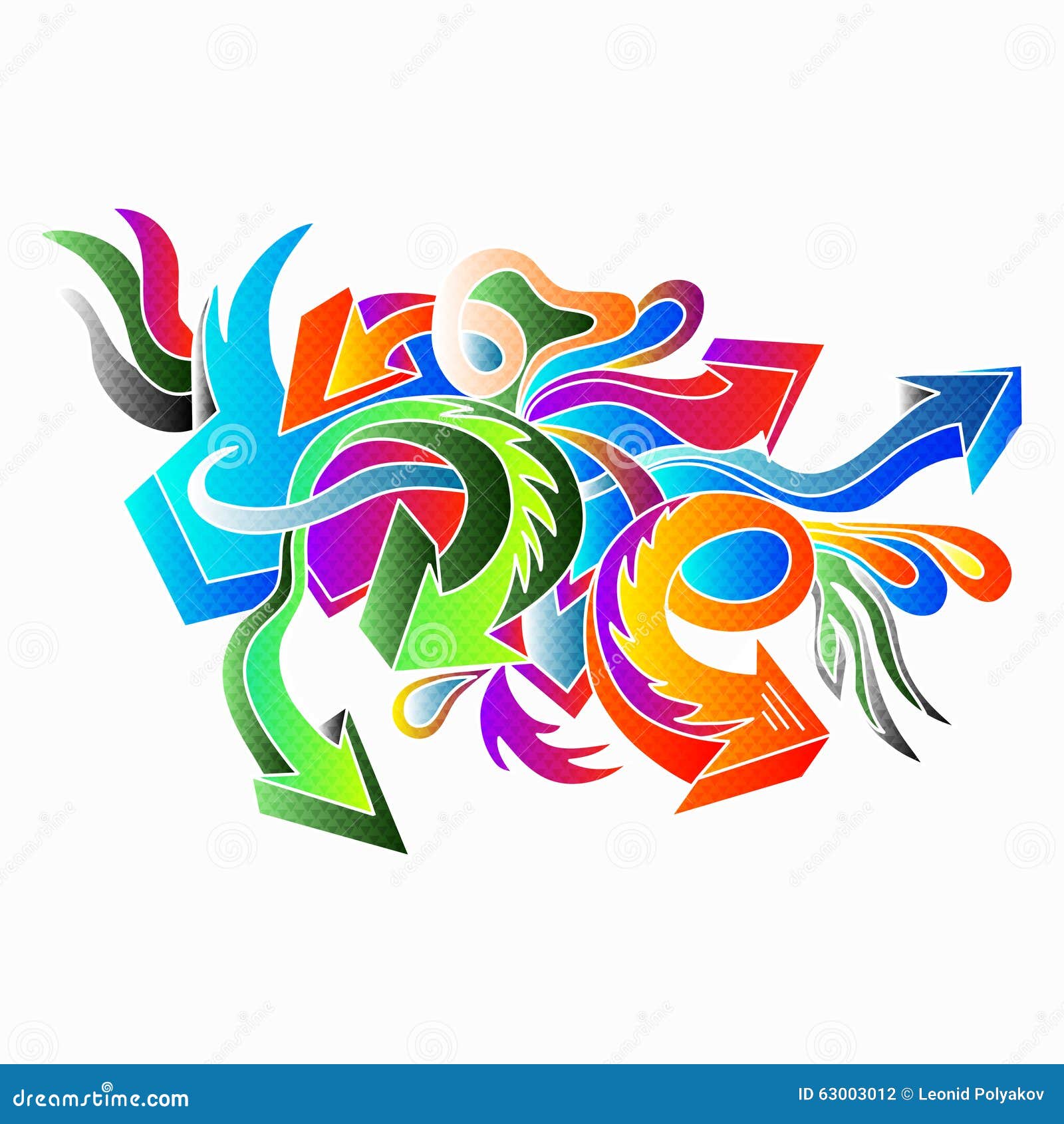 Graffiti Colored Arrows on a White Background Vector Illustration Stock ...